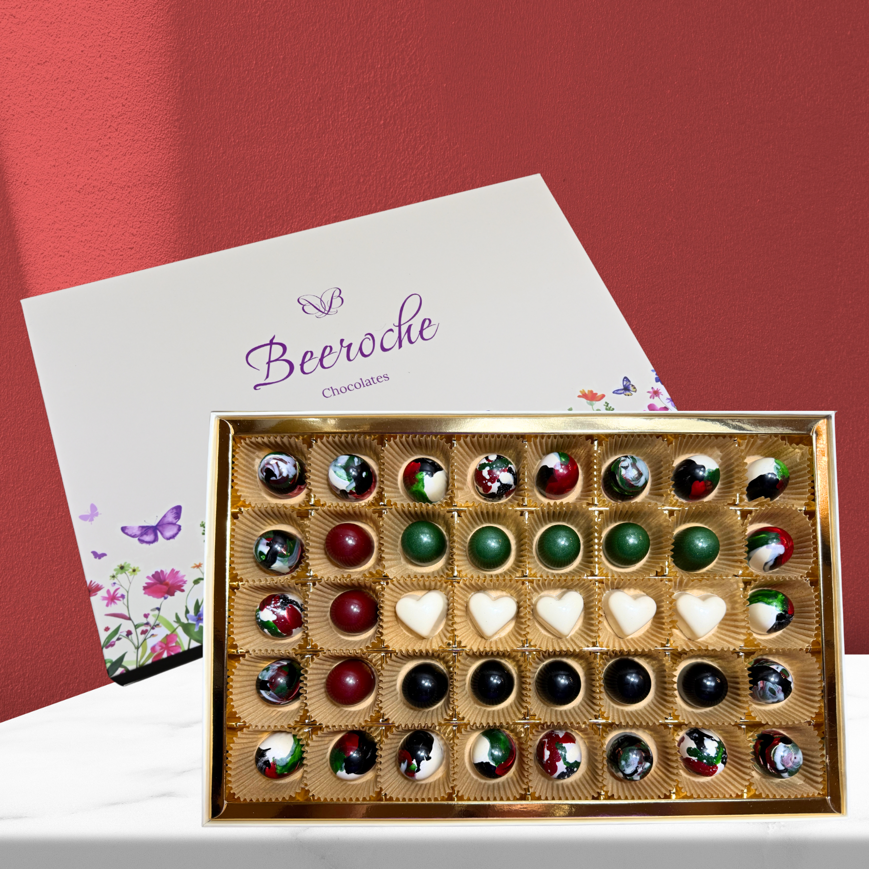 Premium Chocolate - 40 Pcs Box Nutty - Beeroche Chocolates
